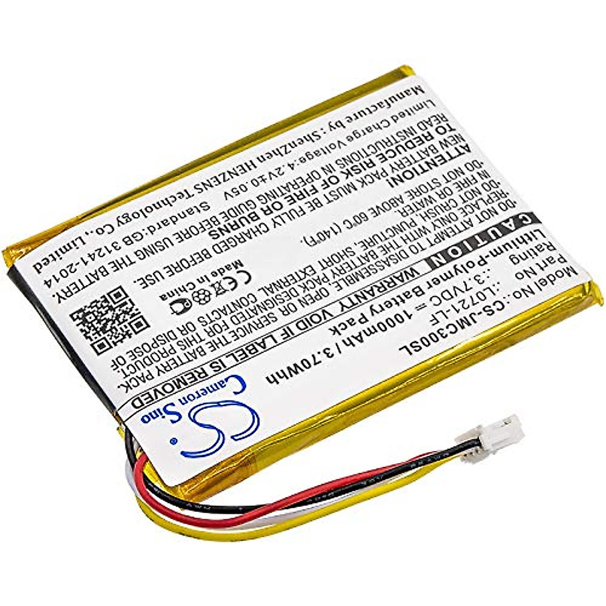 XPS Replacement Battery for JBL Clip 3, Clip 3AN, Clip 3SAND PN L0721-LF