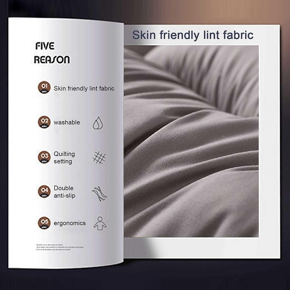 Skin Friendly Japanese Floor Mattress Futon Mattress, Japanese Futon Mattress Foldable Mattress, Roll Up Mattress Tatami Mat with Washable Cover, for Camping, Feather, Twin Full Queen ( Color : GREY ,