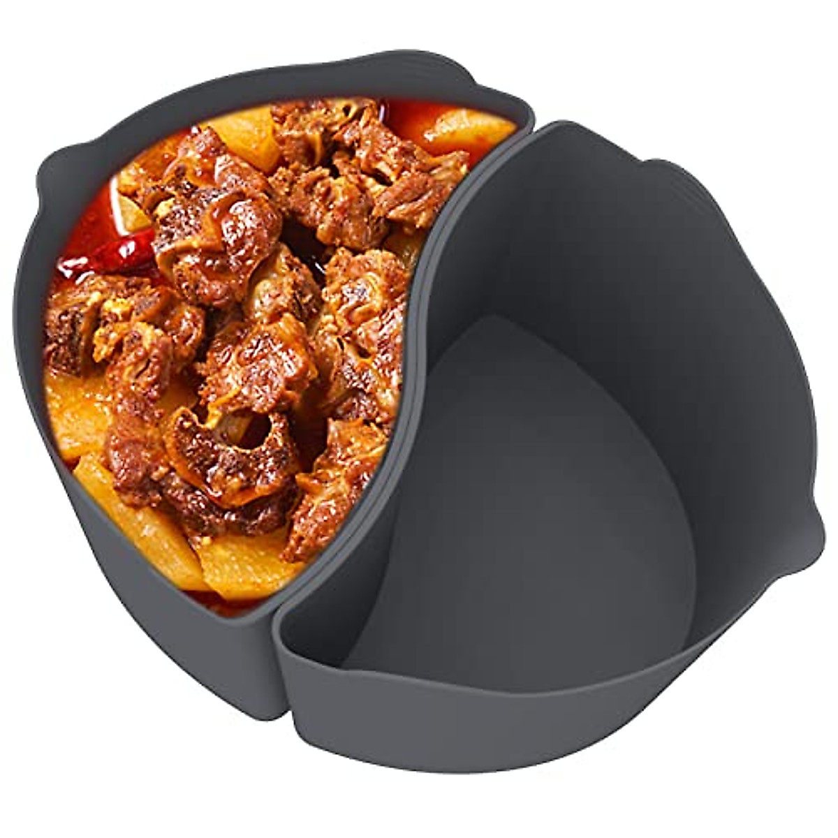 Dompion Silicone Slow Cooker Liners, Reusable 2 Divider Insert Fits for Crock-pot Oval 6 QT Slow Cooker, Dishwasher Safe, Easy Cleanup, Food-Grade BPA Free Cooking Liners for Most 6 QT Slow Cooker