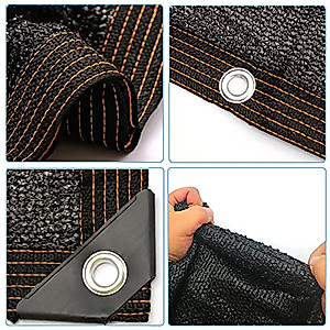 Shade Cloth 90% Sunblock Net 4x12ft 5x25ft 6x20ft 8x25ft 12x12ft Black UV Resistant Shade Cover Net with Grommets for Garden Plants Growing Privacy Screen Chicken Coop (Size : 6ftx25ft)