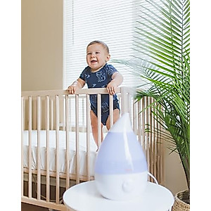 Crane Ultrasonic Cool Mist Humidifier for Bedroom, Baby Nursery, Kids Room, Plants, or Office, Large 1 Gallon Tank, Filter Optional, White