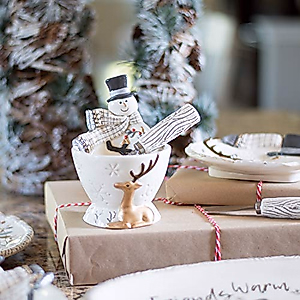 Fitz and Floyd Wintry Woods Footed Bowl with Spreader, 2-Piece Set