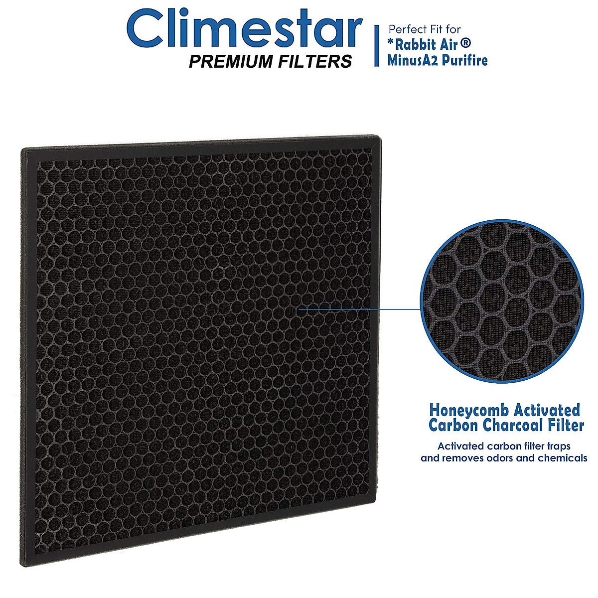 Climestar Honeycomb Filter Kit Compatible Replacement for Rabbit Air Minus A2 SPA-700A SPA-780A Air Purifiers - Odor (Set of 4 Filters)
