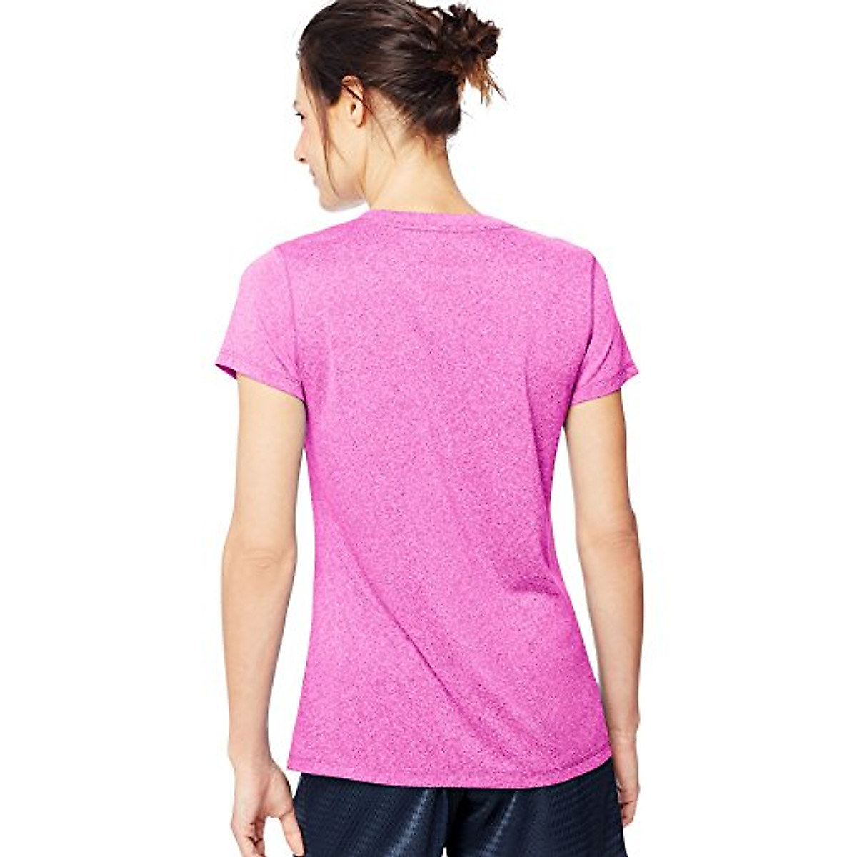 Hanes womens Sport Heathered Performance V-neck Tee Shirt, Awesome Blue Heather, Large US