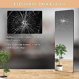 LVZORY Wall Mounted Mirror Full Length,47" x 14" Over The Door Mirror,Hanging Mirror Full Body Mirror,Vanity Makeup Dressing Mirror