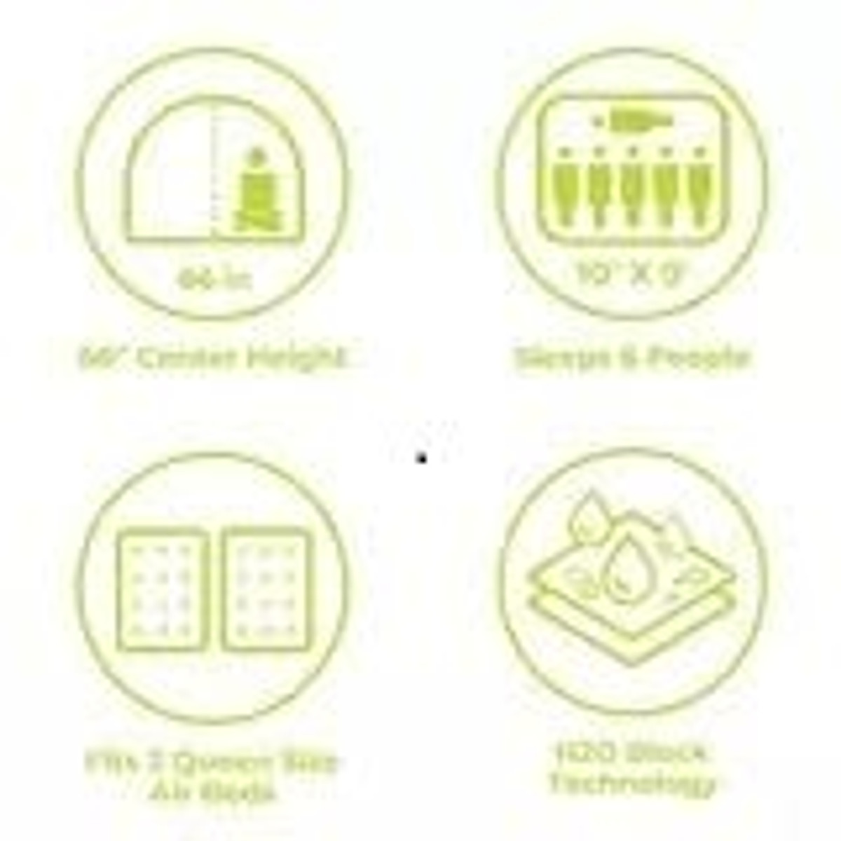 Core 6 Person Instant Tent Set- Family Tent With Lighted Dome And 2 Camping Sleeping Bags - Outdoor Tent for Camping - Waterproof Tent - Camping Tent For Privacy - Small Footprint - Camping Essentials