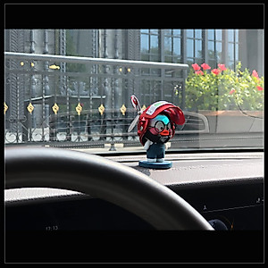 Collyon Car Dashboard Ornament Cute Rubber Duck,Office Car Cab Ornaments,Cool Spectacled Duck(Red)