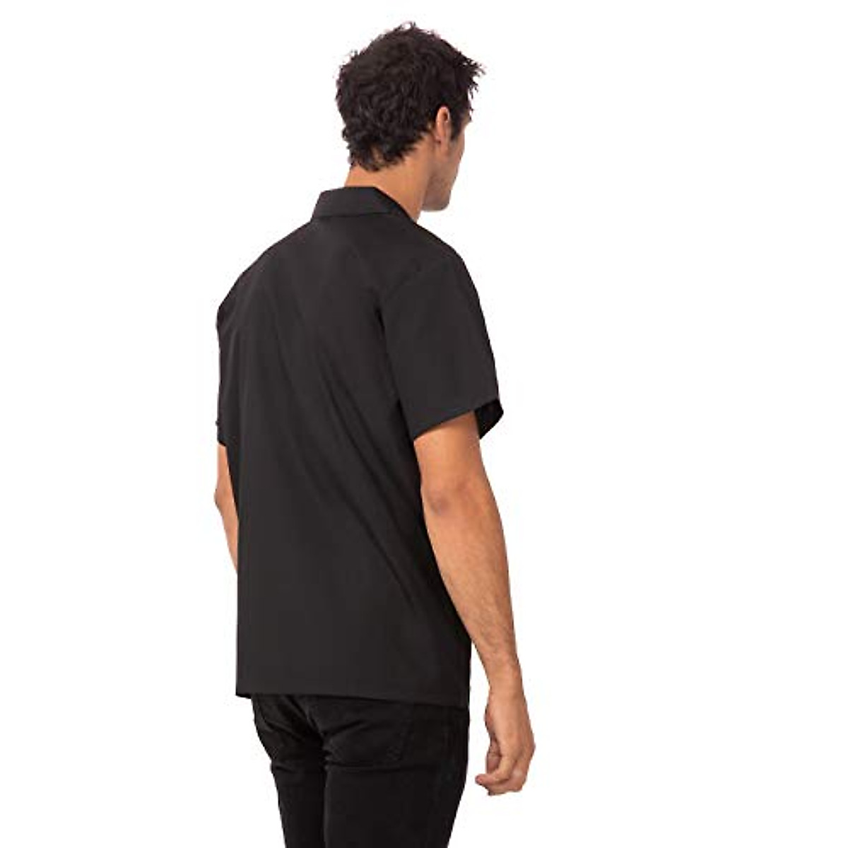 Chef Works Men's Utility Cook Shirt, Black, Large