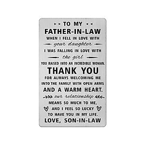 Yobent Father In Law Gift from Son In Law, Wallet Card for Father-In-Law from Groom, Father of The Bride Gifts, Unique Father In Law Wedding Day Christmas Gifts, Dad In Law Father's Day Present