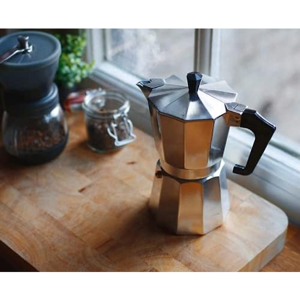 Stovetop Espresso and Coffee Maker, 6 Cup Moka Pot for Classic Italian Espresso, Aluminium Maker Home Camping, Silver