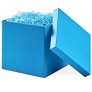 Hallmark 7" Gift Box with Lid (Turquoise Blue) for Birthdays, Mothers Day, Bridal Showers, Weddings, Baby Showers, Bridesmaids Gifts, Any Occasion