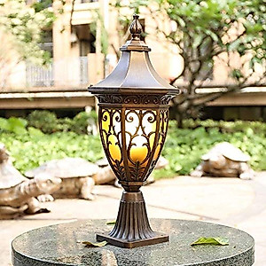 ZMY Rustic Home Garden Pillar Lamp Garage Pavilion Post Light Lawn Waterproof Column Lighting Aisle Door Outdoor Exterior Pathway Illumination