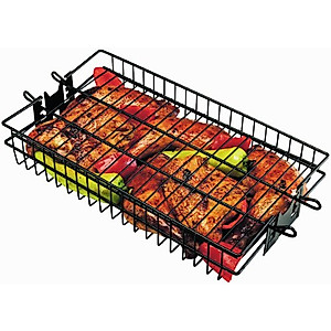 GrillPro 24785-1 Non-Stick Flat Spit Rotisserie Grill Basket