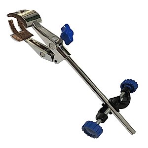 OESS Lab Clamp 4 Prong Finger Style Cork-Coated Head and A Black Laboratory Stand Clip