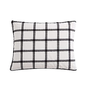 Eddie Bauer - King Duvet Cover Set, Soft Cotton Bedding with Matching Shams, Modern Plaid Home Decor (Bunkhouse Charcoal, King)