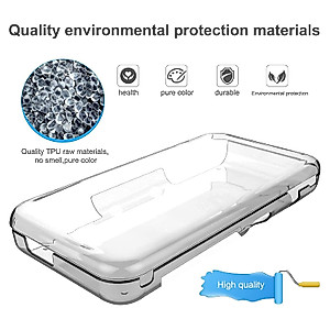 Crystal Clear Case for New Nintendo 2DS XL and for New Nintendo 2DS XL with Stylus,2 Screen Protector Film and 8 pcs Game Card Cases