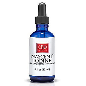 Organic Nascent Iodine Supplement Deep-Earth Sourced. Supports & Detoxifies Thyroid. Metabolism Heath, Focus & Better Sleep. 1,950 mcg per Serving