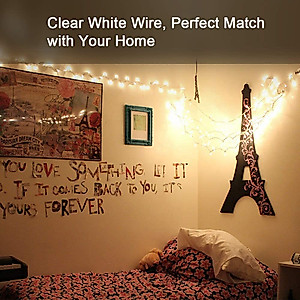 ODEETRONIC Incandescent Christmas Lights, 21.63ft 100 Count Clear Christmas Mini Lights Connectable, 120V UL Certified Indoor Warm White String Lights for Bedroom Party Patio Outside Decor, White Wire