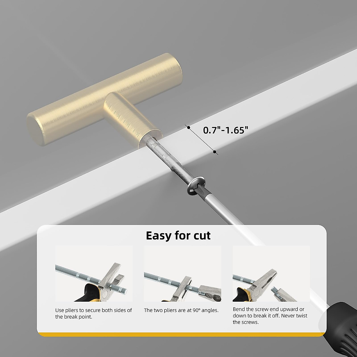 goldenwarm 10 Pack Gold Cabinet Knobs Brushed Brass Drawer Knobs Gold Dresser Hardware - LS201GD Single Hole Handles for Kitchen Cupboard Doors Closet Hardware 2in Overall Length