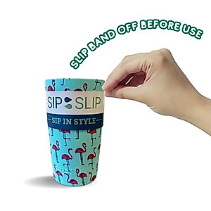 Sip Slip silicone tumbler sleeve - compatible with 30oz Yeti, RTIC, Ozark Trail, Magellan tumblers and more. Personalized Insulated Can Cooler covers (30 oz Watercolor)