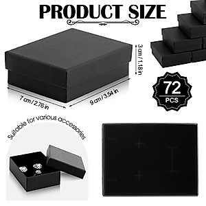 Sasylvia 72 Pcs Jewelry Gift Boxes 2.76 x 3.54 x 1.18'' Jewelry Packaging Boxes Necklace Box Cardboard for Valentine's Day(Black)