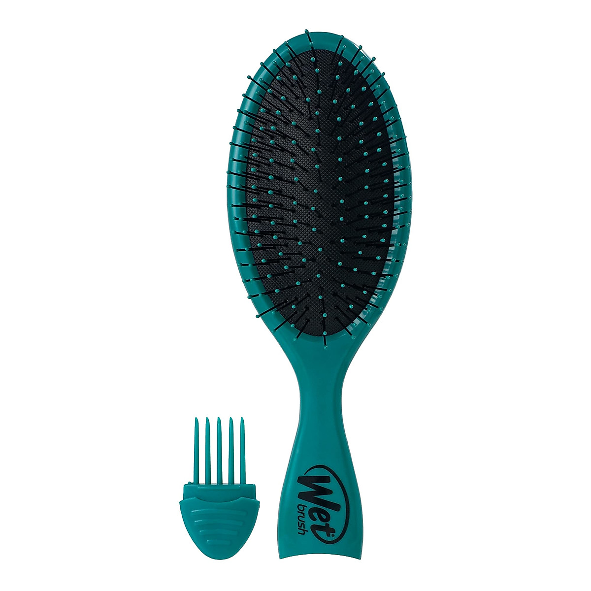 Wet Brush Detangler Hair Brush & Built-In Cleaner Combo, Teal - Detangling Brush with Intelliflex Bristles for Knots, and Tangles - Anti-Static Snag-Free Hair Brush for Split-Ends & Hair Breakage