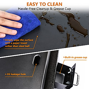 Hisencn Portable Flat Top Grill and Portable Grill Cart Folding Cart Outdoor Griddle Stand Shelf, Nonstick Camping Griddle 348 sq. in. 24000 BTUs Griddle for Tabletop Gas Grill, 22 Inch with Hood