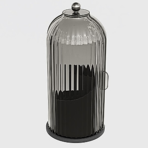 YOOLENS Makeup Brush Holder with Lid 360 Rotating Clear Dustproof Make Up Organizers for Vanity Bathroom Countertop, Black