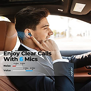 Digdiy Wireless Earbuds Hybrid Active Noise Cancelling, D11 ANC Wireless Earphones, Bluetooth 5.2 in-Ear Detection Headphones, Transparency Mode, ENC Clear Calls, 28H Battery Wireless Charging, IPX6