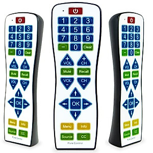 Universal Water-Resistant Television Remote | PC101 EasyClean Big Button, Smart, Learning TV Remote Control Universal - Wipe Clean Easily, Perfect for Home Use.