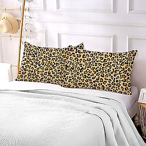Yellow Camouflage Leopard Pillow Cases King Size Velvet Pillow Covers Super Soft Decorative Pillowcase with Zipper for Women Men Bedroom Sofa Couch