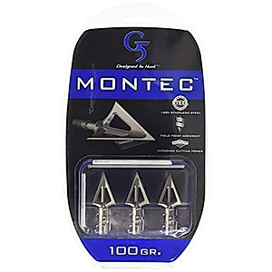 G5 Outdoors Montec 1-1/8-Inch Cut Broadheads (3-Pack), 125 Grain