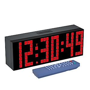 CHKOSDA Digital Alarm Clock, Led Clock with 2" Digital, 7 Color Options, Adjustable Brightness, Countdown Clock with Remote Control, Calendar and Temperature Display Desk Clock for Bedroom