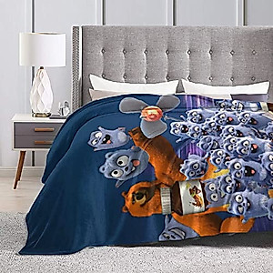 Grizzy Lemmings Cozy Flannel Blanket Sofa Couch Bed Living Room Decor Throw Blanket Soft for Kids Adult