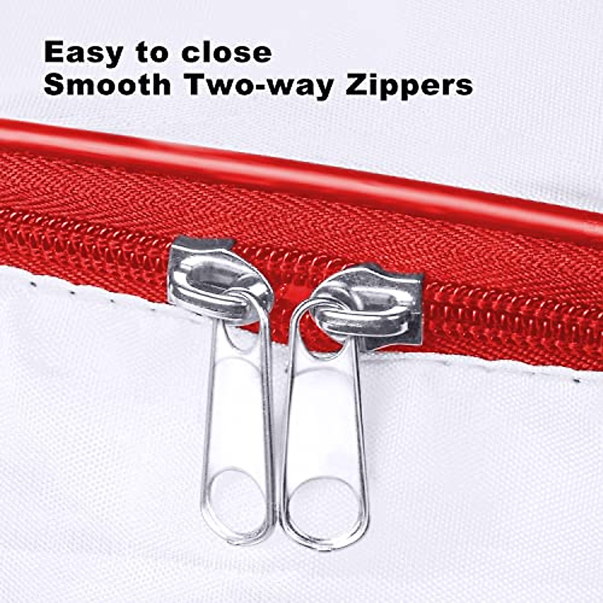 TQS 30" Christmas Garland Ornaments Wreath Storage Bag - Christmas Large Wreath Storage Container - Reinforced Wide Heavy Duty Handle and Double Sleek Zipper -Protect Your Party Decorations - White