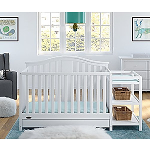 Graco Solano 4-in-1 Convertible Crib with Drawer and Changer (White) - JPMA-Certified Crib and Changer & Premium Foam Crib & Toddler Mattress – GREENGUARD Gold and CertiPUR-US Certified
