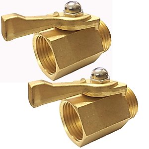 YOUHO Brass Garden Hose Shut Off Valve, 3/4 Inch, 2-Pack with 2 Hose Washers