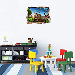 3D Wall Sticker Gaming Room Decor Boys Bedroom Decal Removable Kids Boys Girls Bedroom Wall Sticker Decal Home Decor Art Mural Wallpaper Window Wall Stickers Murals1