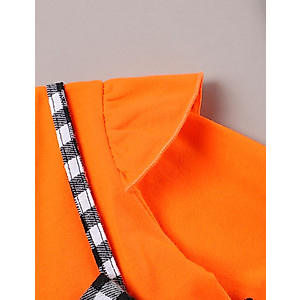 RCPATERN Toddler Halloween Outfit Ruffle Shirt Pumpkin Dress Halloween Infant Girl Clothes for 12M-5Y Orange