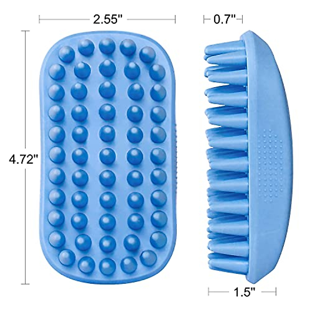 Dog Bath Brush,Rubber Dog Shampoo Grooming Brush, Silicone Dog Shower Wash Curry Brush, Pet Scrubber for Short Long Haired Dogs Cats Massage Comb, Soft Shedding Bathing Brush Removes Loose & Shed Fur