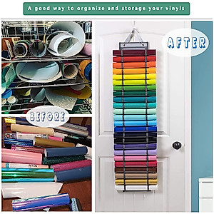 CareforYou Vinyl Roll Holder, Vinyl Storage Organizer with 48 Roll Compartments for Large Vinyl Rolls,Door/Closet Hanging/Wall Mounting Vinyl Holder,Space Saving Organization for Craft Room