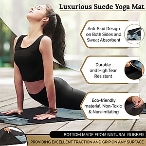 Vixa Yoga Mat Set with Booty Bands, Perfect Hot Yoga Mat with Super-Grip Rubber Base and Extra-Absorbent Suede Material, 1.5mm Foldable Yoga Mat for Travel, with Added Knee Mat for Extra Support