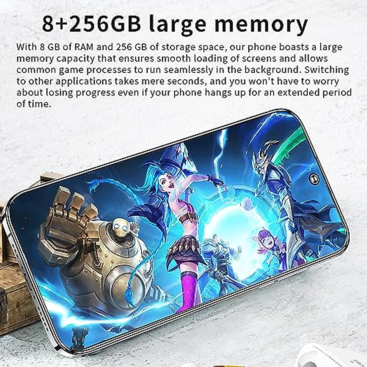 VSMOX S30Ultra Mobile Phones 2023, Android 13 Smartphone, 8000mAh, 8GB 256GB/128GB, 108MP 50MP, 6.53 inch HD Screen, 5G Dual Sim Free Unlocked, Face Unlock/OTG,White-8GB~256GB