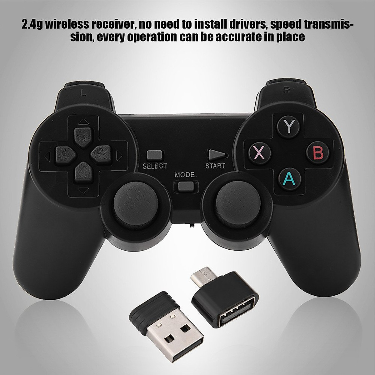 Wireless Gaming Controller USB Bluetooth Gamepad Joystick Game Controller with 2.4G Receiver Compatible for Phone/PC/Laptop Computer(Windows XP/7/8/10)/Android Smart TV/TV Box