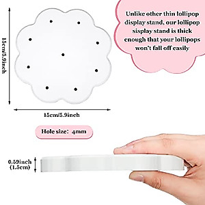 2 Pack Cake Pop Stand Lollipop Holder 9 Hole Thicken Wood Display Cake Pop Holder White Candy Lollipop Stand for Wedding Baby Shower Birthday Party