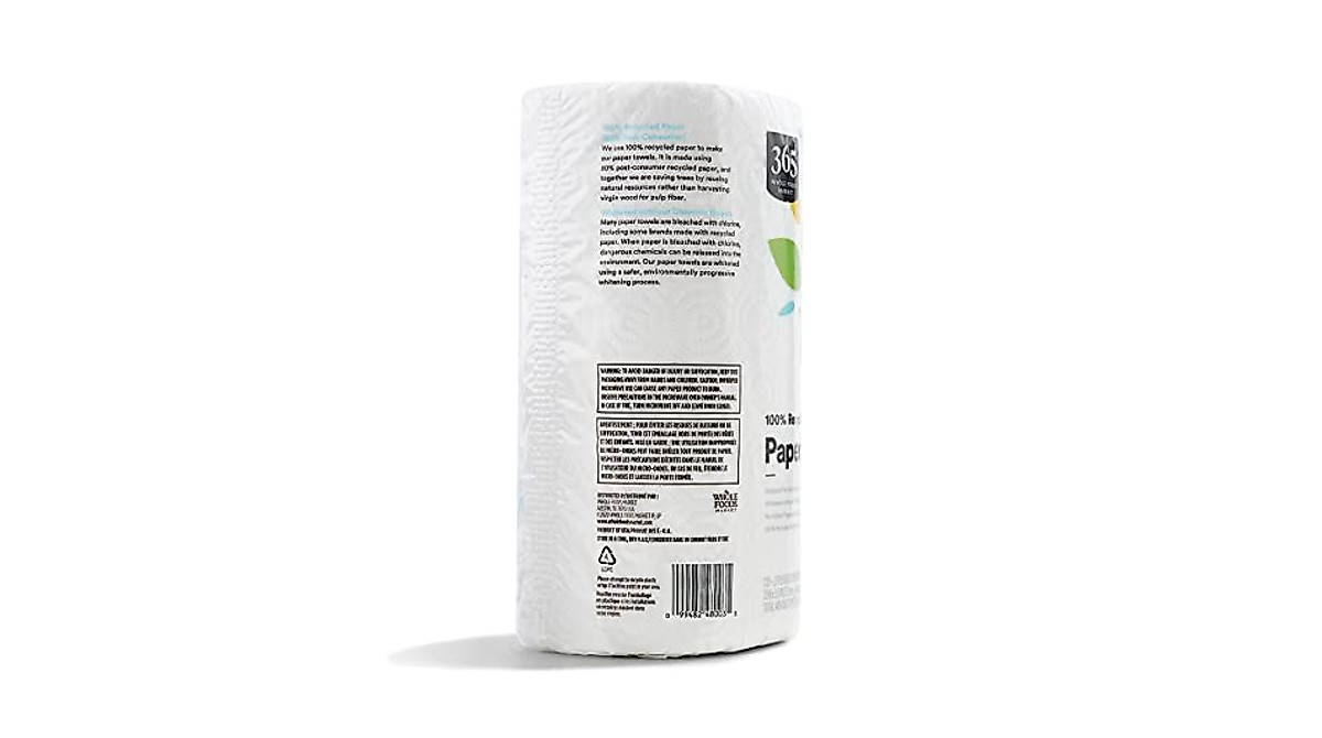 365 Whole Foods Jumbo Paper Towels - 135 Count Eco-Friendly Roll