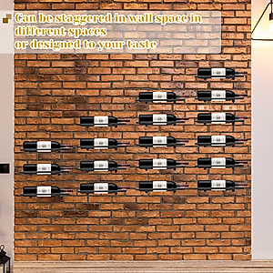 YALINKA Metal Wall Mounted Wine Racks, Hanging Wine Bottle Display Organizer Holder with Screws, Beverages Liquor Bottles Storage Shelf for Home Kitchen Bar Decor (Black 9)