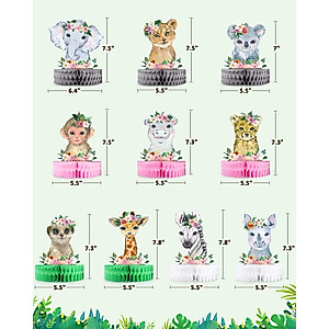 Safari Centerpieces for Tables 10PCS Jungle Baby Shower Decor Zoo Party Animal Theme Birthday Decorations