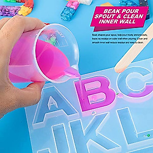 36 PCS Resin Mixing Cups, LEOBRO 12PCS 100ML Plastic Measuring Cups for Resin, 24PCS 50ML Paint Epoxy Resin Mixing Cups, with Craft Sticks, Beaker, Liquid Measuring Cups, Graduation Epoxy Resin Cups