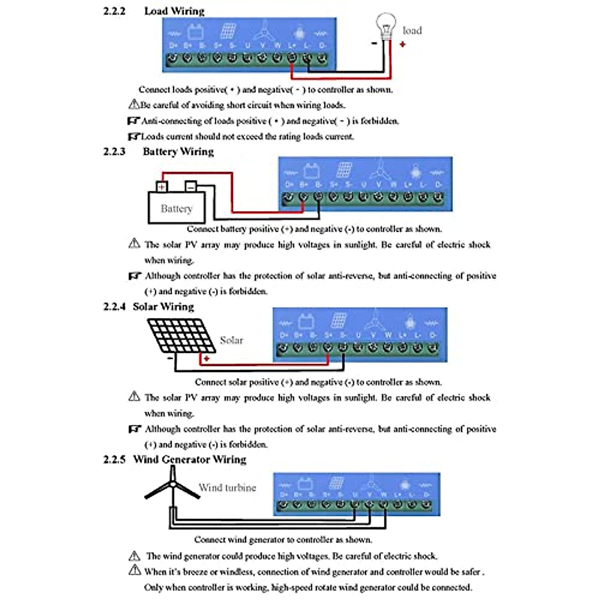 SSQUZA 6000W MPPT Hybrid Wind Solar Charge Booster Controller 12V 24V 48V Wind Generator Solar Panel Charger for Home Use Wind Turbine and PV Panel,48V